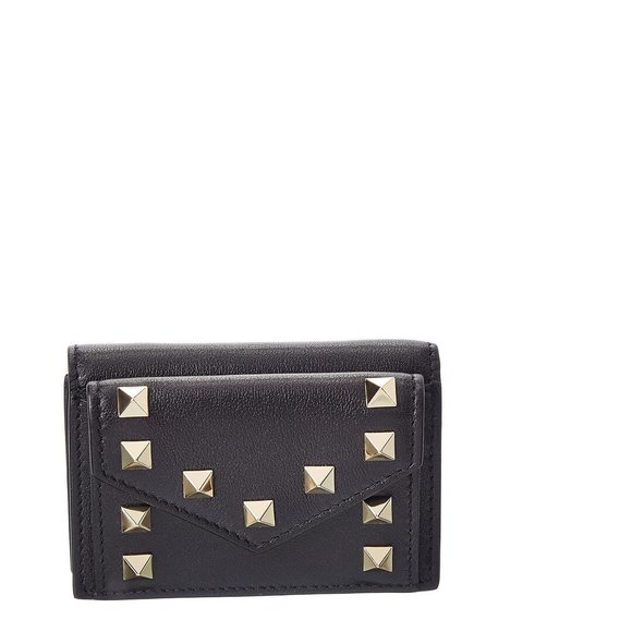 Valentino | Bags | Valentino Rockstud Small Leather French Wallet ...
